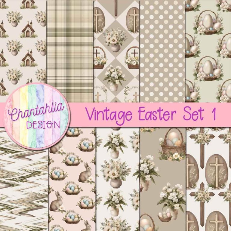 Vintage Easter Digital Papers Set 1