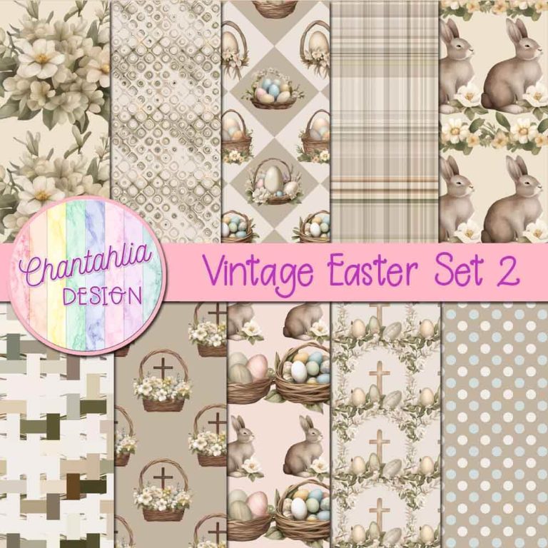 Vintage Easter Digital Papers Set 2