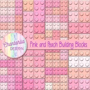 Pink and Peach Building Blocks Digital Papers