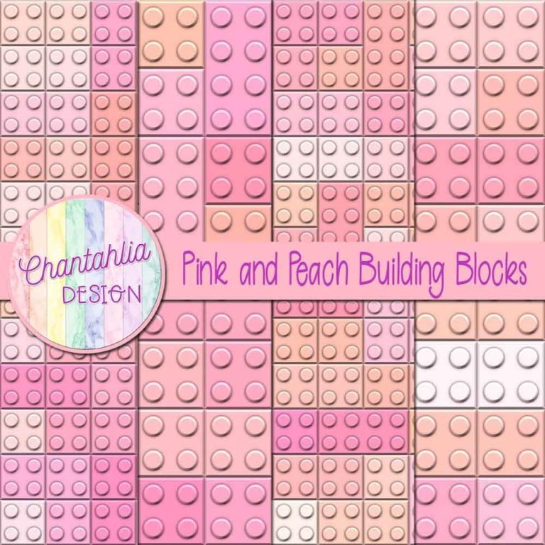 Pink and Peach Building Blocks Digital Papers
