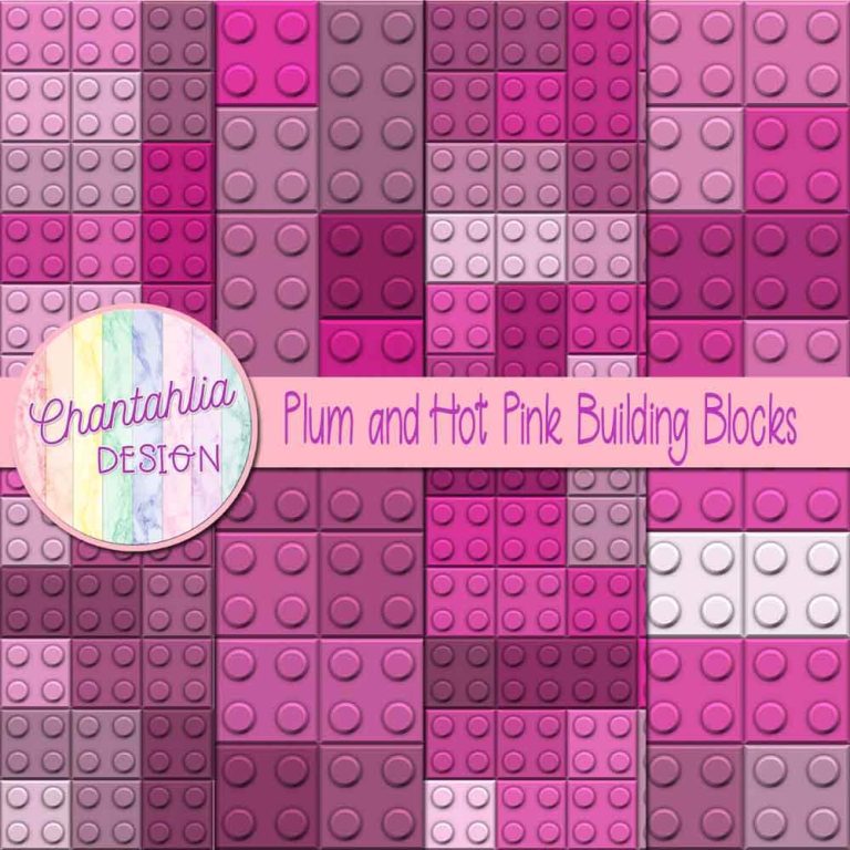Plum and Hot Pink Building Blocks Digital Papers