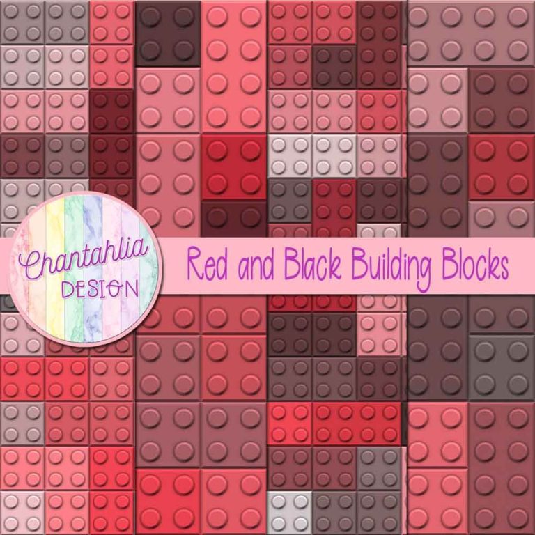 Red and Black Building Blocks Digital Papers
