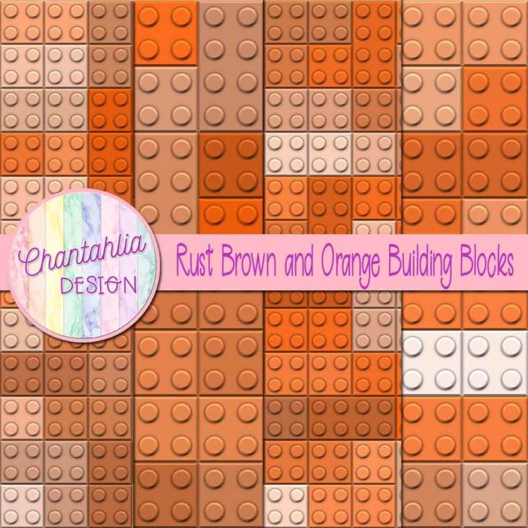 Rust Brown and Orange Building Blocks Digital Papers Rust Brown and Orange Building Blocks Digital Papers