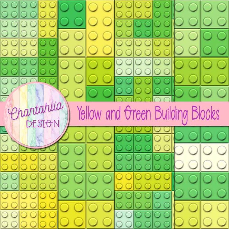 Yellow and Green Building Blocks Digital Papers