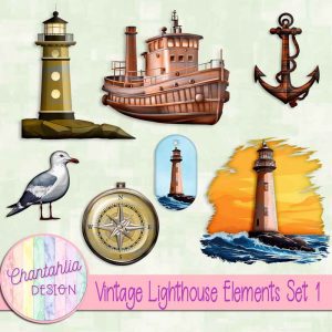 Vintage Lighthouse Elements