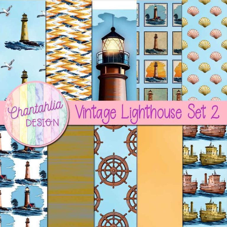 Vintage Lighthouse Digital Papers