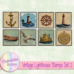 Vintage Lighthouse Stamps
