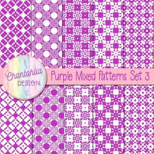 Purple Mixed Patterns Digital Papers