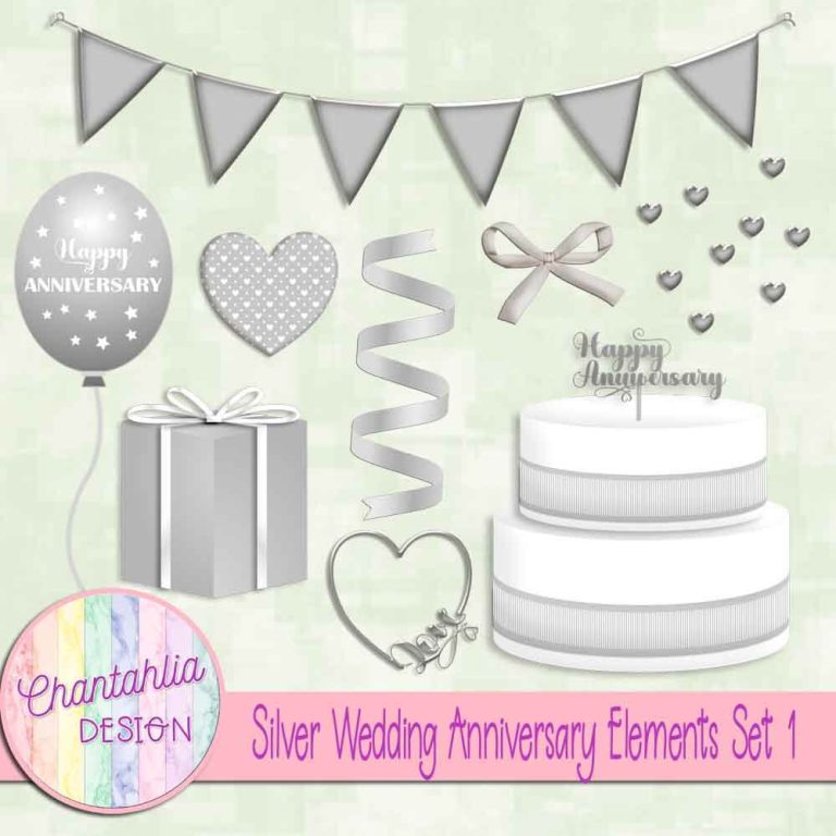 Silver Wedding Anniversary Elements