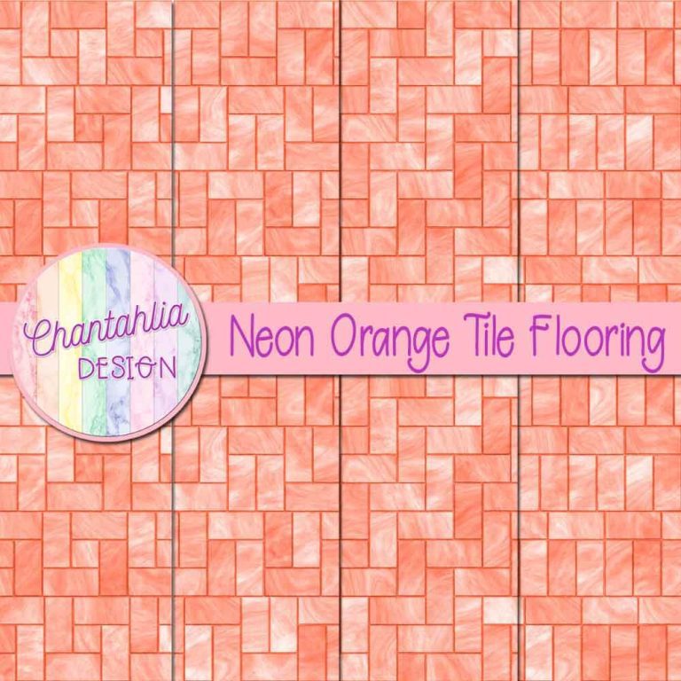 Neon Orange Tile Flooring Digital Papers