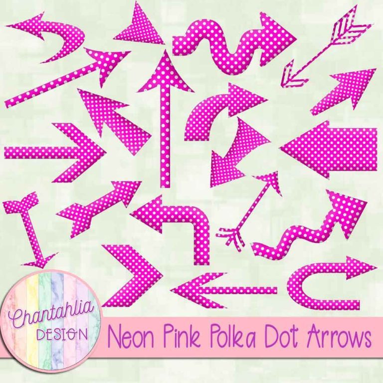 Neon Pink Polka Dot Arrows
