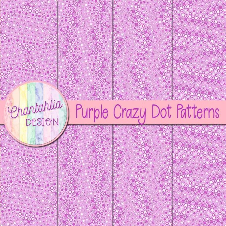 Purple Crazy Dots Patterns Digital Papers