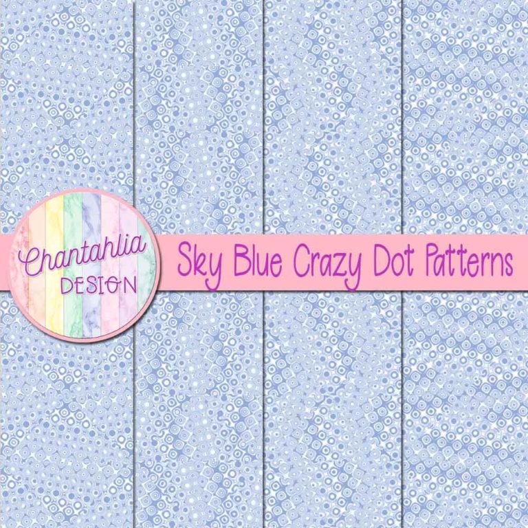 Sky Blue Crazy Dots Patterns Digital Papers