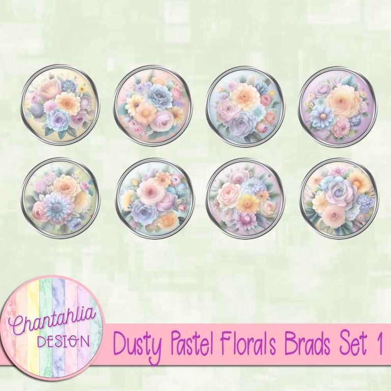 Dusty Pastel Florals Brads