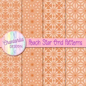 Peach Star Grid Patterns