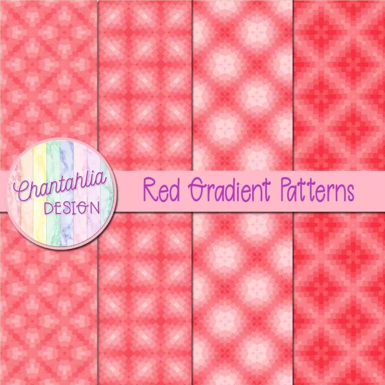 Red Gradient Patterns Digital Papers - Chantahlia Design