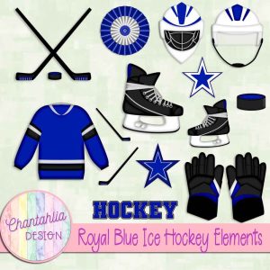 Royal Blue Ice Hockey Elements - Chantahlia Design