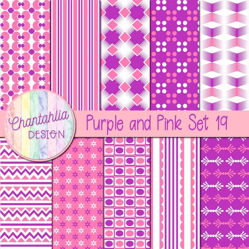 Purple and Pink Digital Papers Set 19 - Chantahlia Design