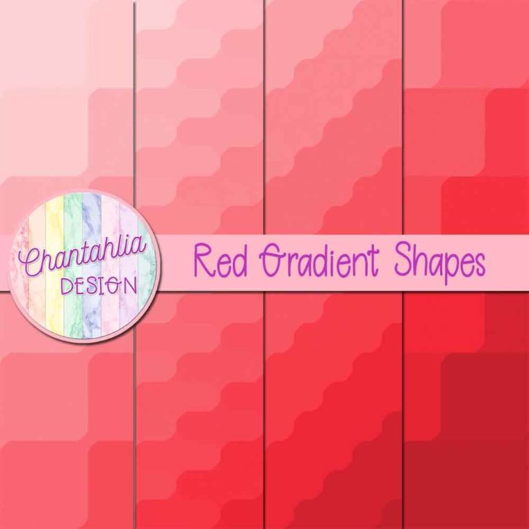 Red Gradient Shapes Digital Papers - Chantahlia Design