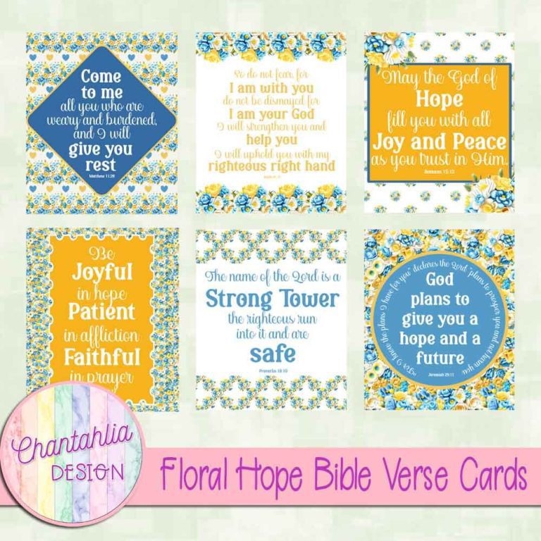 Floral Hope Bible Verse Cards - Chantahlia Design