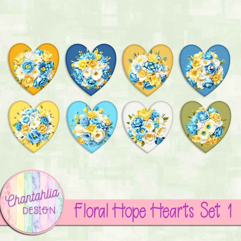 Floral Hope Hearts Set 1 - Chantahlia Design