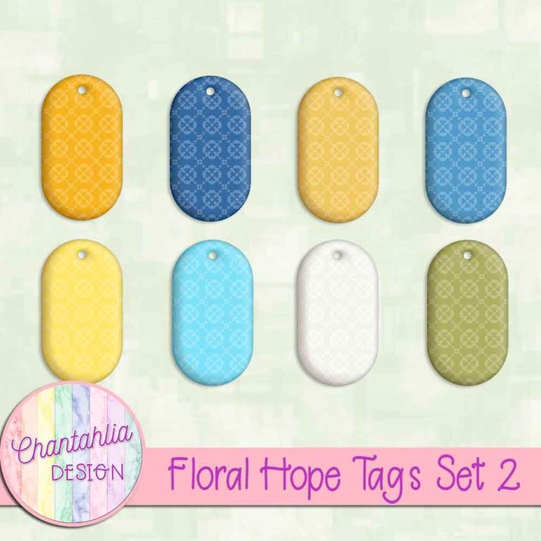 Floral Hope Tags Set 2 - Chantahlia Design