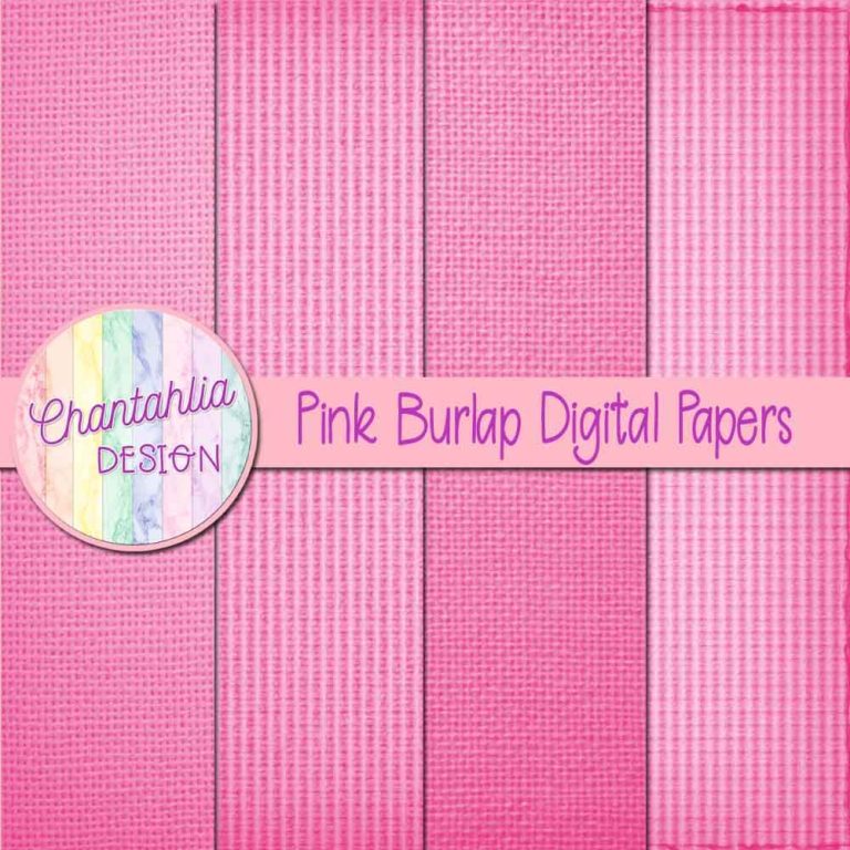 Pink Burlap Digital Papers - Chantahlia Design