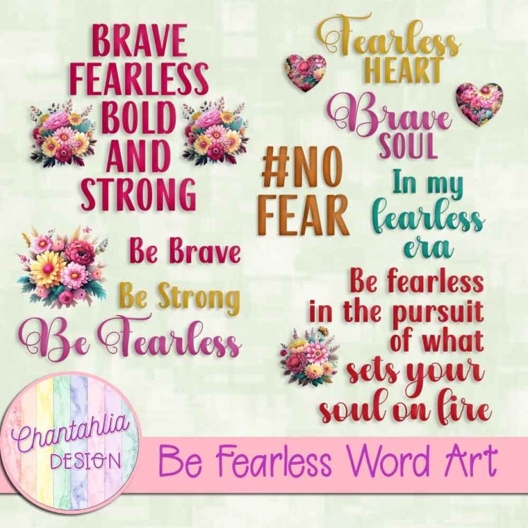 Be Fearless Word Art - Chantahlia Design