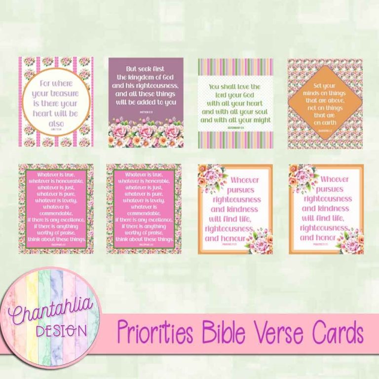 Priorities Bible Verse Cards - Chantahlia Design