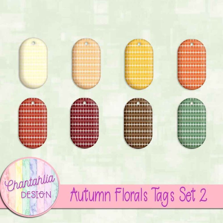 Autumn Florals Tags Set 2 - Chantahlia Design