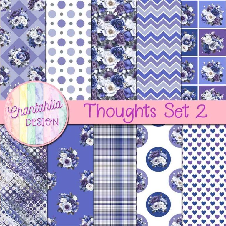 Thoughts Digital Papers Set 2 - Chantahlia Design