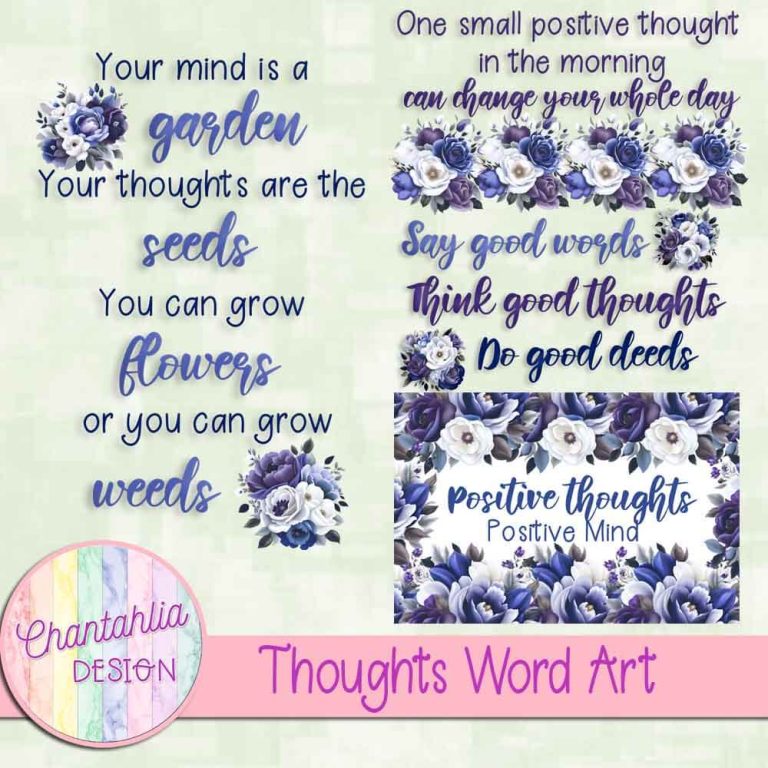 Thoughts Word Art - Chantahlia Design