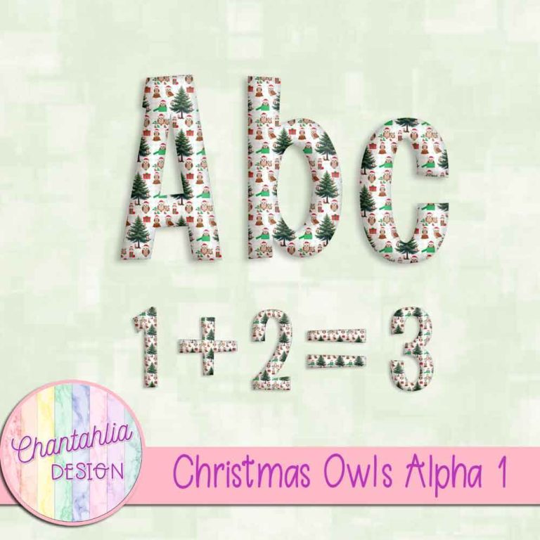 Christmas Owls Alpha 1 - Chantahlia Design