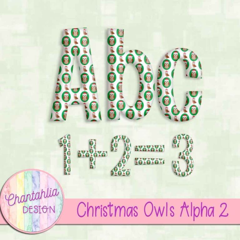Christmas Owls Alpha 2 - Chantahlia Design