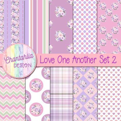 Love One Another Digital Papers Set 2 - Chantahlia Design
