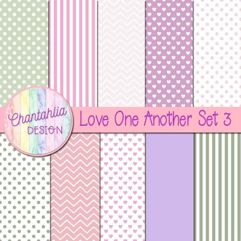 Love One Another Digital Papers Set 3 - Chantahlia Design