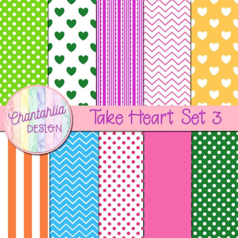 Take Heart Digital Papers Set 3 - Chantahlia Design