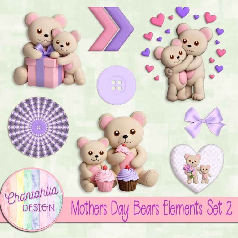 Mothers Day Bears Elements Set 2 - Chantahlia Design