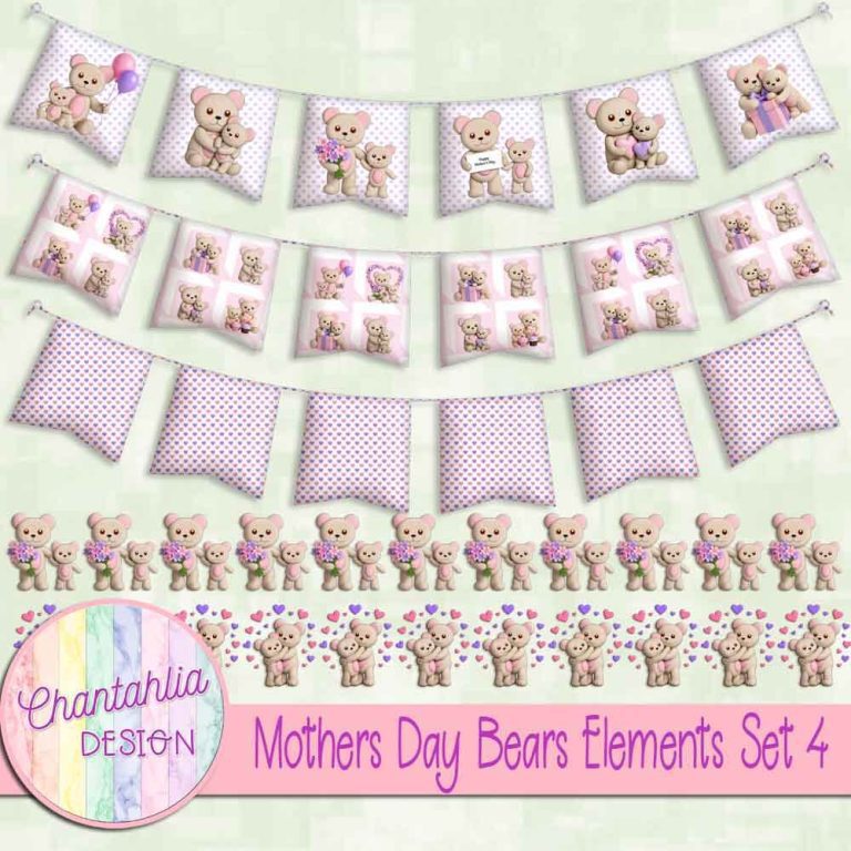 Mothers Day Bears Elements Set 4 - Chantahlia Design